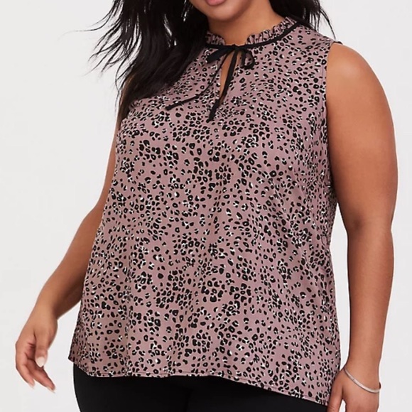 torrid | Tops | Torrid Leopard Tie Neck Tank Top | Poshmark